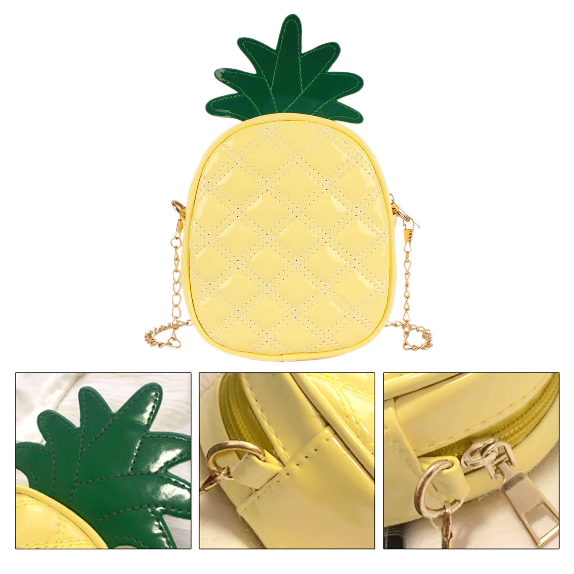 Goclothod Women Pineapple Shoulder Bag Mini Crossbody Bag Chain Purse