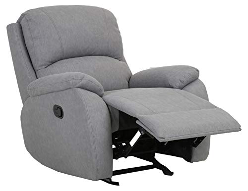 Amazon Brand – Ravenna Home Oakesdale Contemporary Glider Recliner, 35.4"W, Iron, Grey