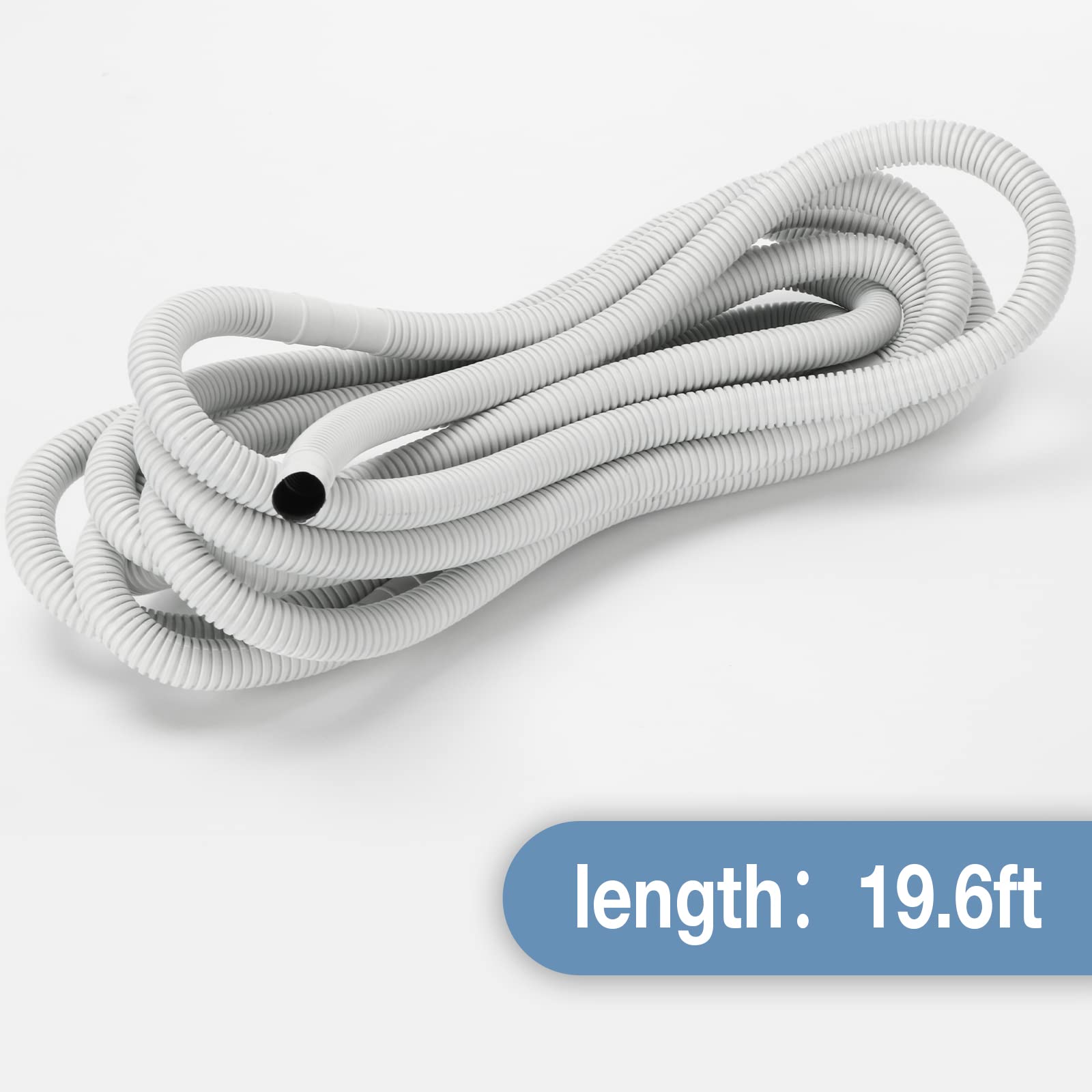 BEWAVE Air Conditioner Drain Hose, Universal Drain Pipe for Mini Split Air Conditioner Ductless Heat Pump, 5/9 ID 19.6 Ft