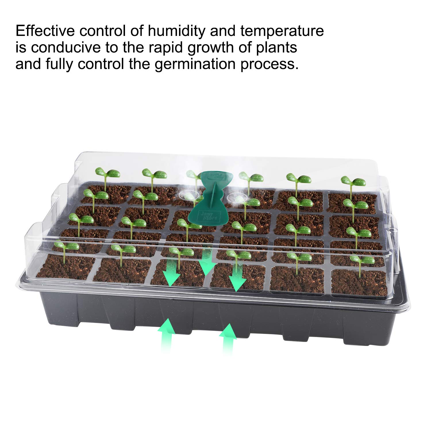 ANGTUO 10 Pack Seed Starter Tray with Humidity Dome and Lids 120 Cells Seedling Starter Kit Mini Greenhouse Grow Plant Tray for Gardening Germination