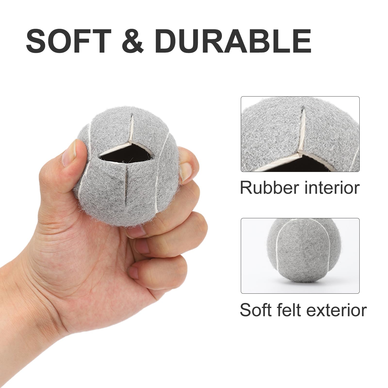 ANCKNE Walker Tennis Balls Precut Tennis Balls for Walkers 4PCS Walkers Legs Universal Precut Glide Balls, Heavy Duty Long Lasting Felt Pad Glide Coverings(Gray)