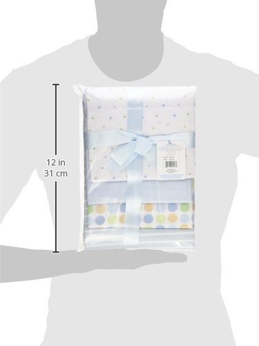 Luvable Friends Unisex Baby Cotton Flannel Receiving Blankets, Blue Stripes, One Size