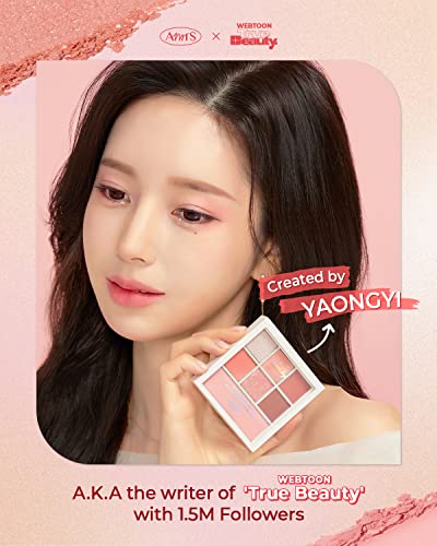 AMTS x True Beauty Edition - Some Love EyeShadow Makeup Palette | Matte Shimmer Metallic, Long Lasting, Cheek blush, All My Things, K Beauty, Pink Gold makeup