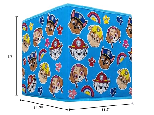 Character World Paw Patrol Officially Licensed Storage Boxes | 2 Pack Foldable Storage Cubes Tower Design | Perfect For Organising Children's Room, Kids Playroom