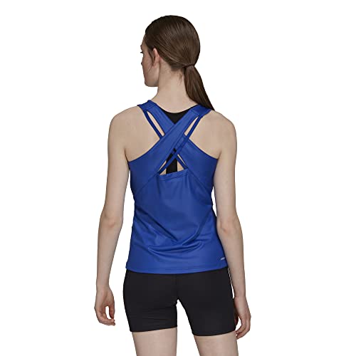 adidas Women's Breathable Sport Tank, Bold Blue/White, Large