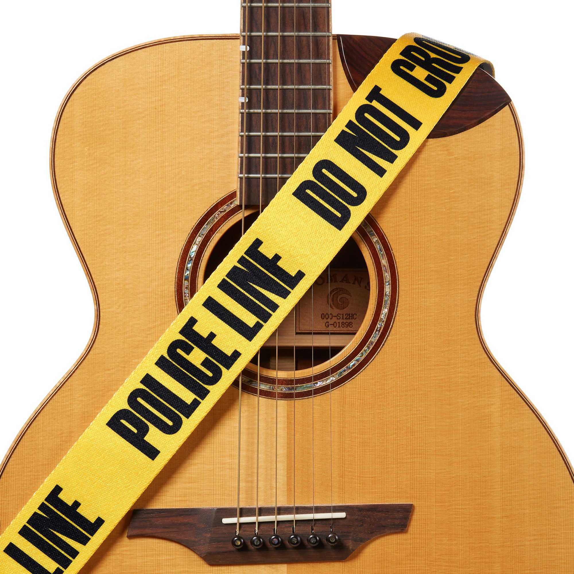 Amumu Guitar Strap for Acoustic Electric Guitars Bass Guitars with print DO NOT CROSS POLICE LINE
