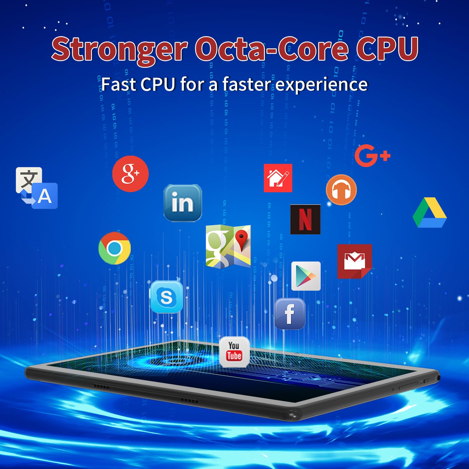Android Tablet 10.1 inch Tablet Latest Update Octa-Core Processor with 64GB ROM+4GB RAM Storage, 13MP Camera, 9 Hours Larger Battery, Bluetooth, WiFi, GPS, 512GB Expand Support, IPS Full HD Display