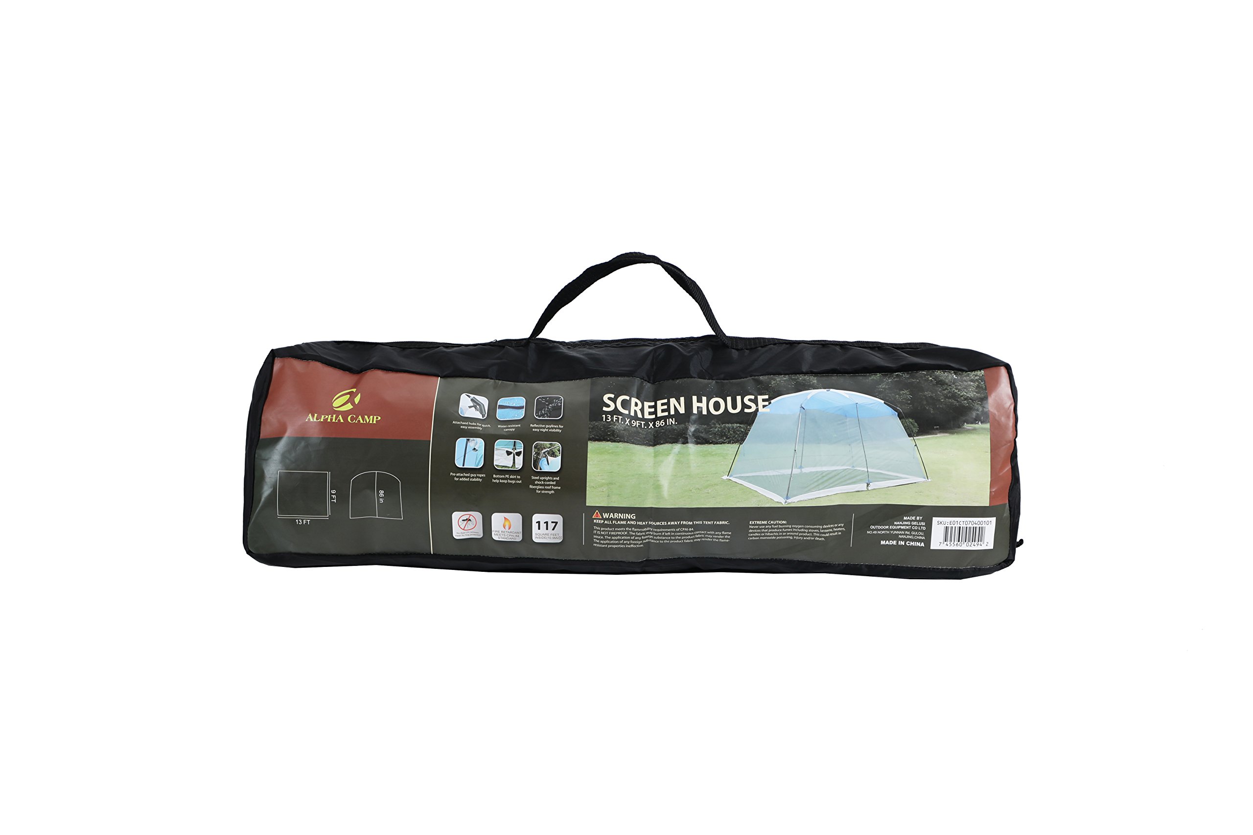 ALPHA CAMP Screen House Tent Easy Setup Canopy - 13'X9', Blue