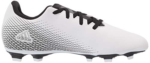 adidas Boy's X GHOSTED.4 Soccer Shoe, White/Black/Silver, 13 Little Kid