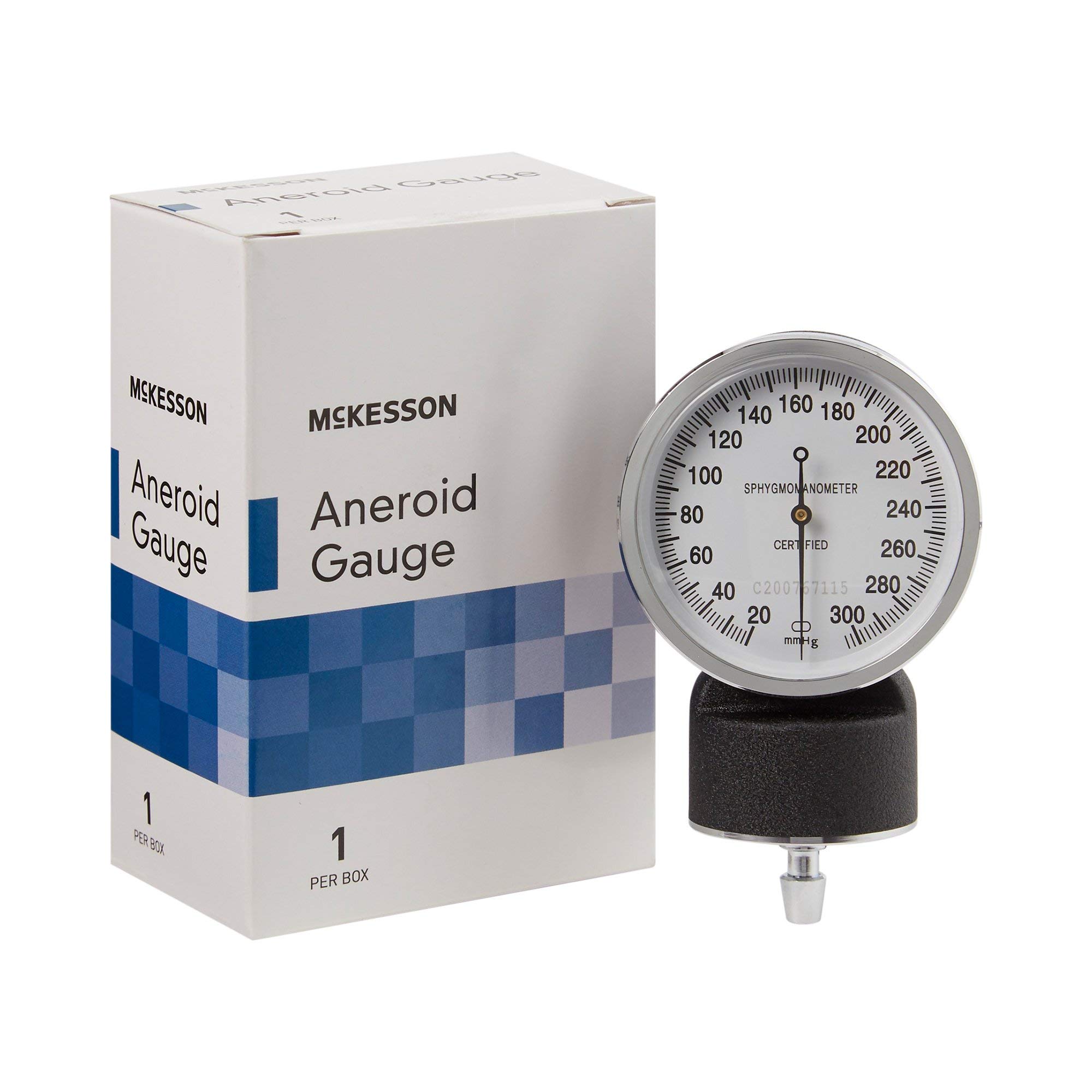 McKesson Blood Pressure Gauge for Standard Aneroid Sphygmomanometers, 300mmHg, No-Pin Stop, 1 Count