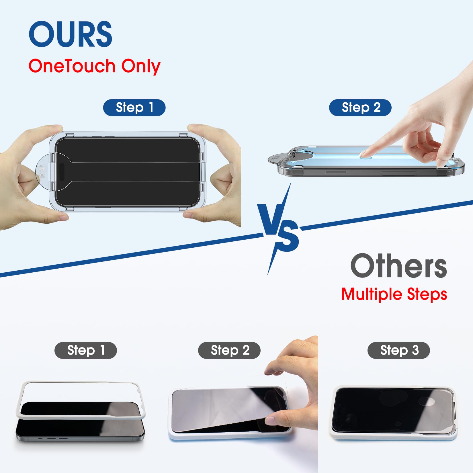 amFilm Easiest Installation OneTouch for iPhone 15 Pro Max Screen Protector [6.7 Inch] Tempered Glass + Camera Lens Protector, Auto-Alignment Tech, Bubble Free, Case Friendly, Anti-Scratch [2+2 Pack]