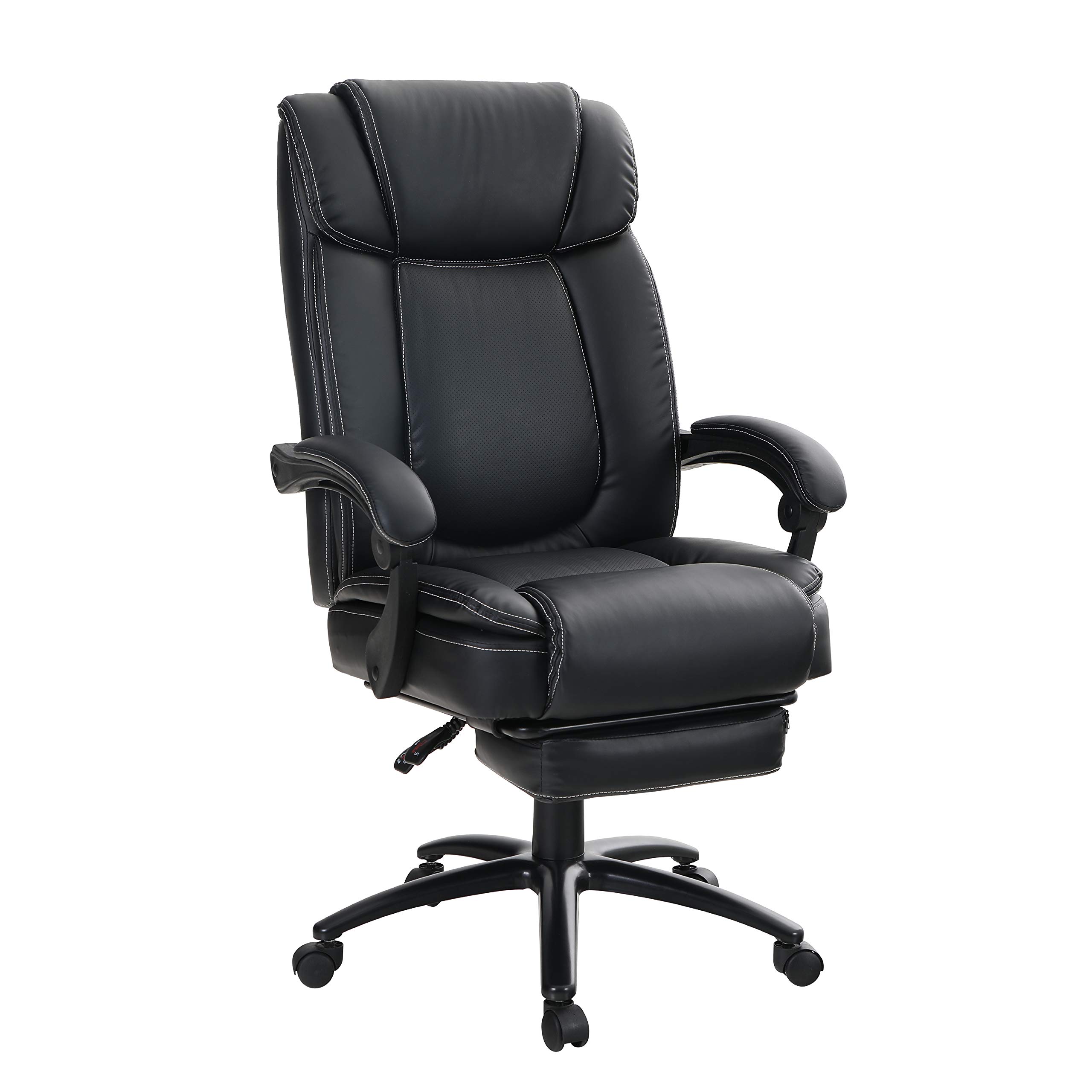 ALPHA HOME High Back Executive Chair Ergonomic Office Chair Managerial Computer Chair Flip Up Armrest Big Tall Adjustable Height PU Leather Task Chair Rolling Swivel Chair-Capacity 400LBS
