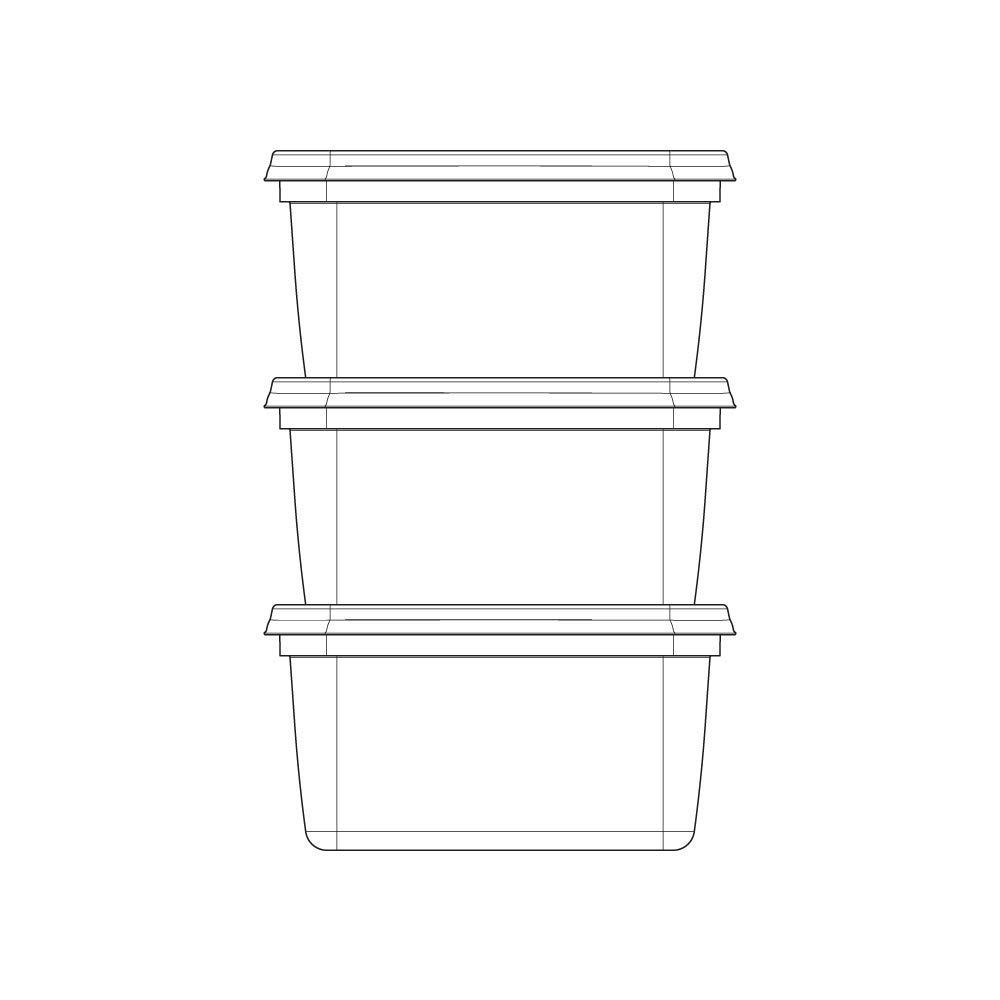 Amuse- Stackable and Unbreakable Alaska Commercial Grade Food Container set with Lid- Made in Europe (Set of 3-40 oz. each)