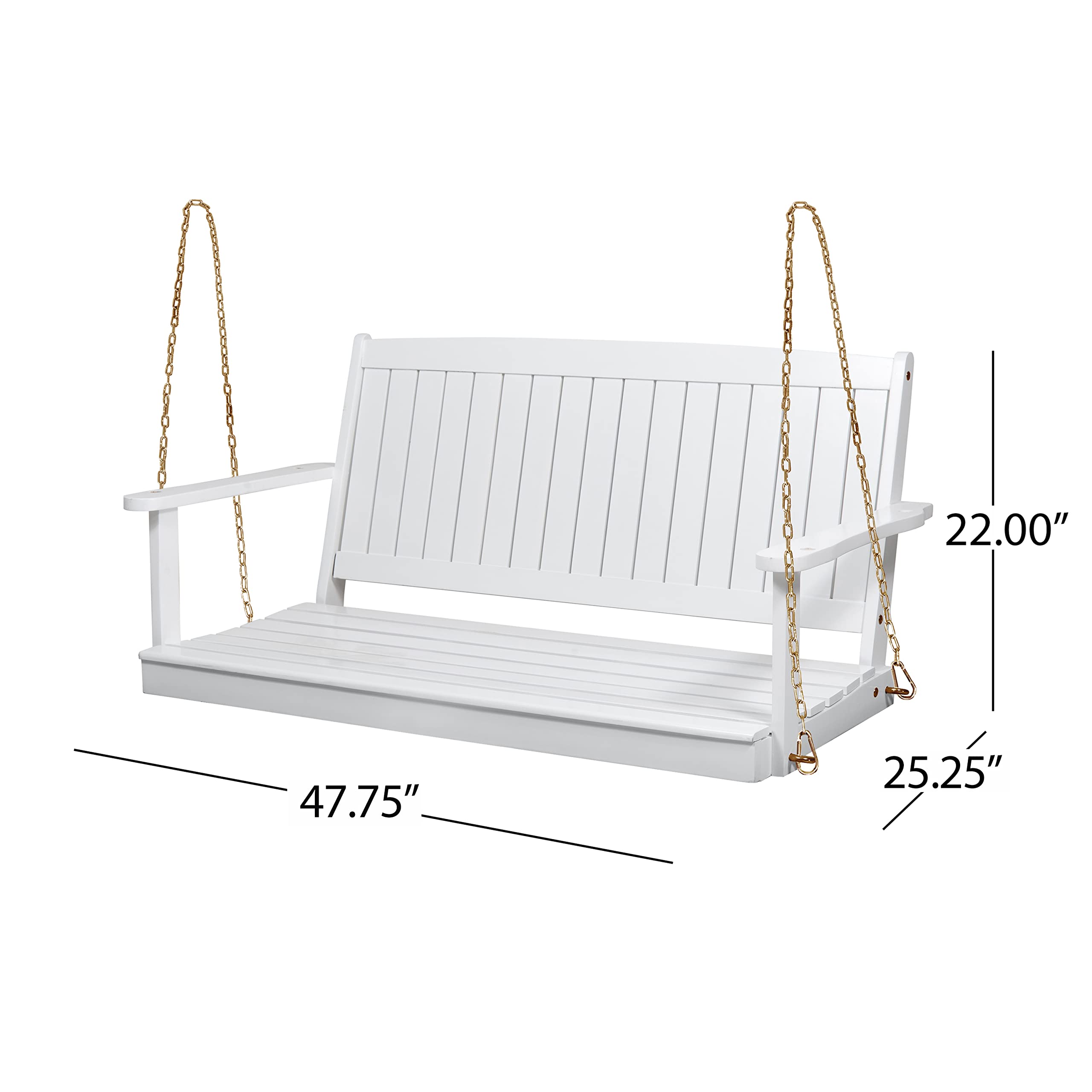 Christopher Knight Home Phoebe Outdoor Acacia Wood Porch Swing, White