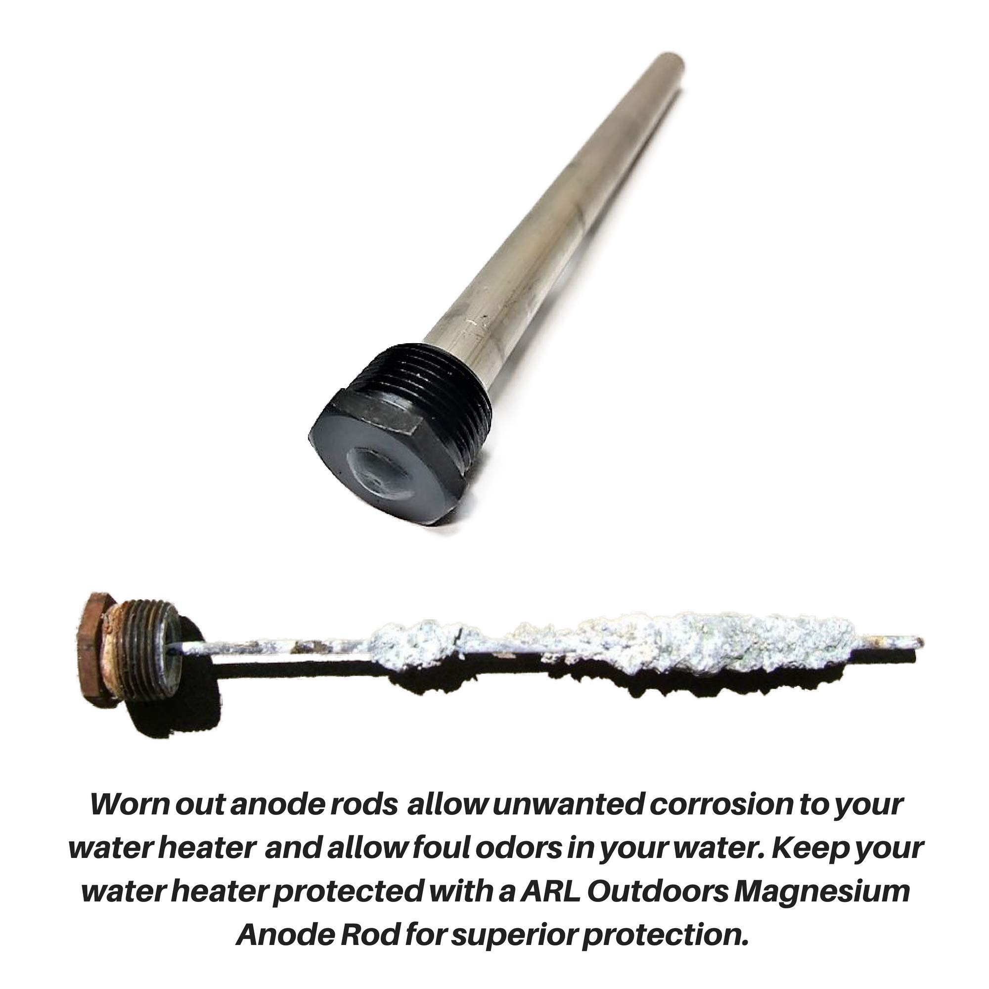 ARL Outdoors RV Anode Rod Magnesium Water Heater Tank Protection for Your Investment- 9.25’’ long ¾’’ threads Suburban Mor-Flo 6 Gallon.