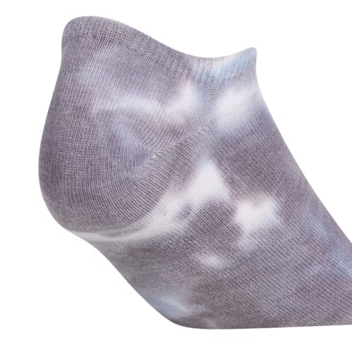 adidas Women's Superlite Linear No Show Socks (6-Pair), Grey/White/Black, Medium