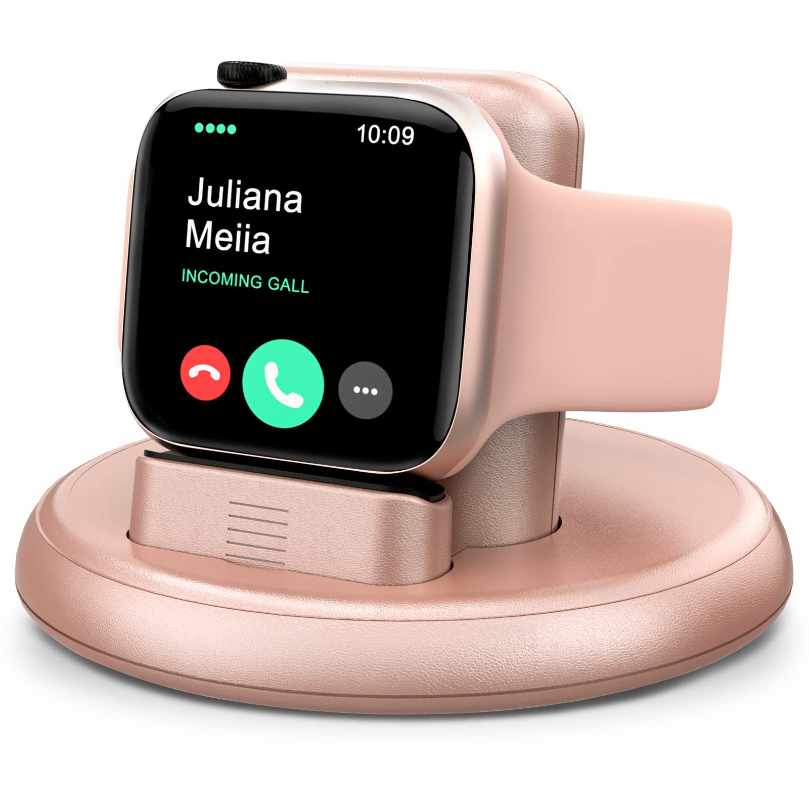 Charging Stand for Apple Watch, GUYARO Magnetic Wireless Charging Station Compatible with Apple Watch Series 8/Ultra/SE/7/6/5/4/3/2/1 Portable iWatch Charger Stand with Charging Cable- Rose Gold