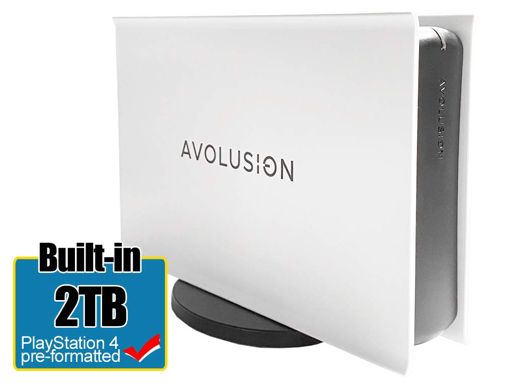 Avolusion PRO-5X Series 2TB USB 3.0 External Gaming Hard Drive for PS4 Original, Slim & Pro (White)