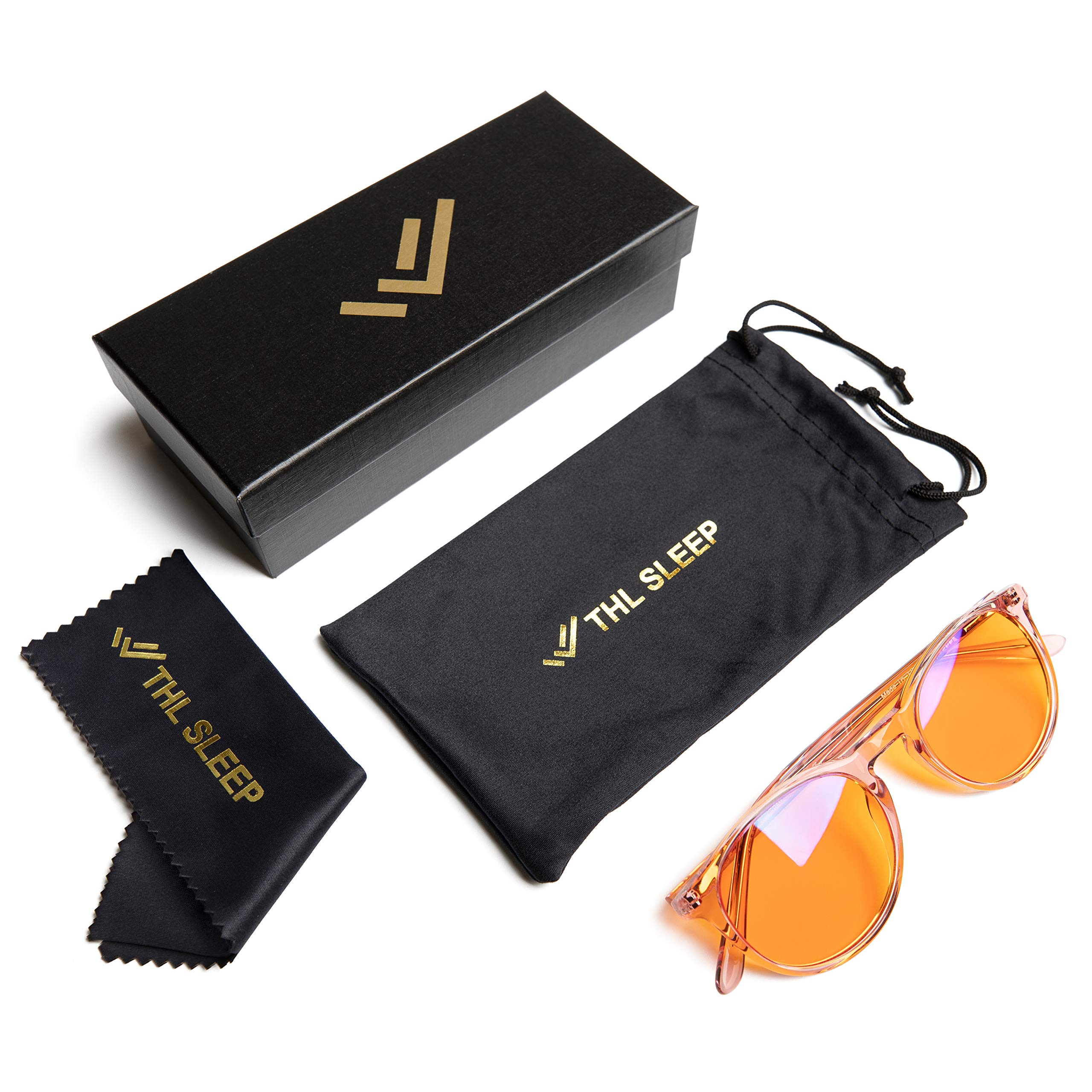 Amber Blue Light Blocking Glasses for Sleep - Computer Glasses - Orange Blue Light Glasses - Amber Glasses to Block Blue Light - Sleep Glasses Blue Light Blocking - Round Blue Blockers for Men & Women
