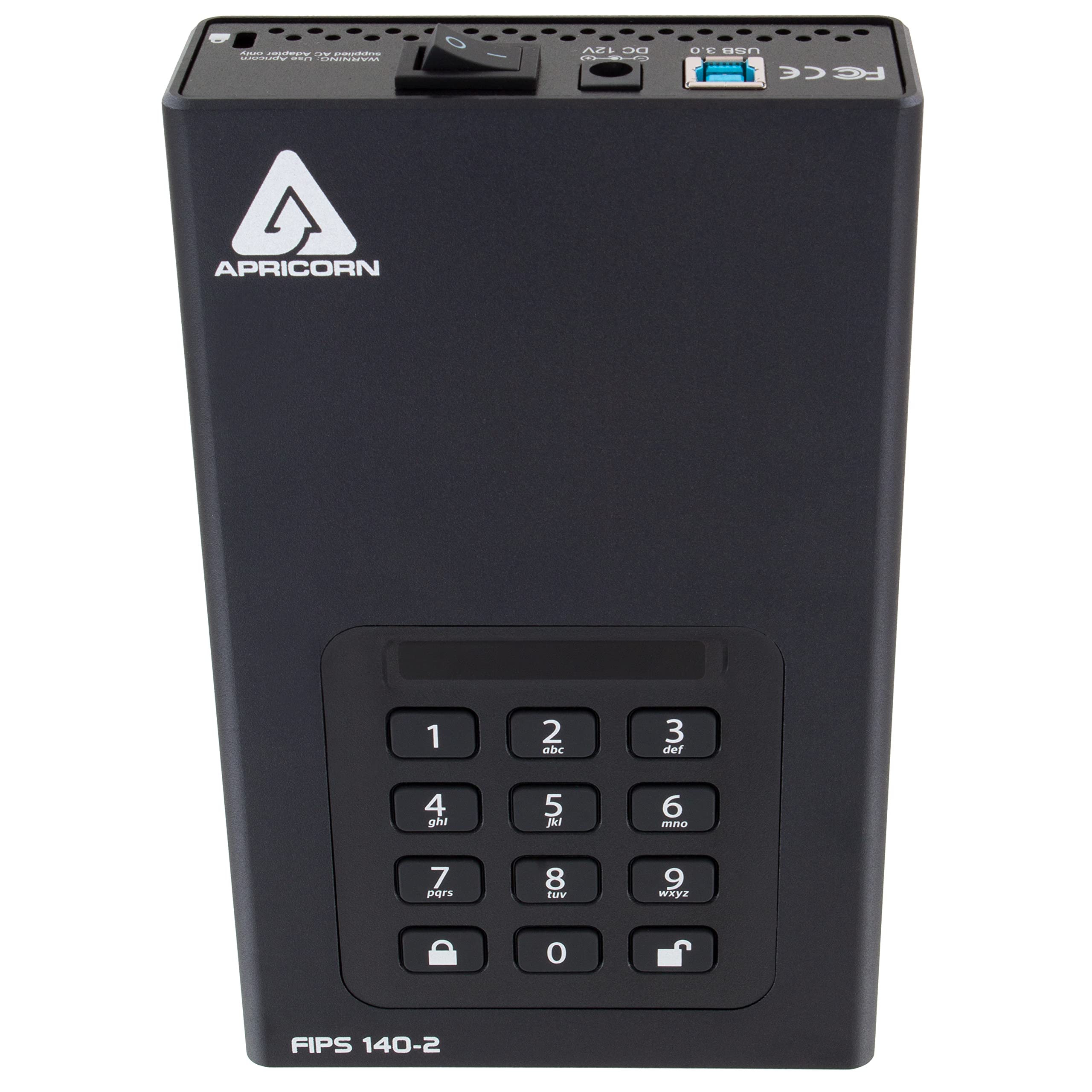 Apricorn 16TB Aegis Desktop Padlock FIPS 140-2 Validated 256-Bit Encrypted Hard Drive (ADT-3PL256F-16TB)