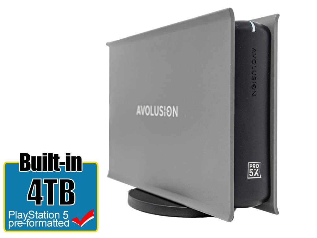 Avolusion PRO-5X Series 4TB USB 3.0 External Gaming Hard Drive Works for PS4 Original, Slim & Pro (Grey)