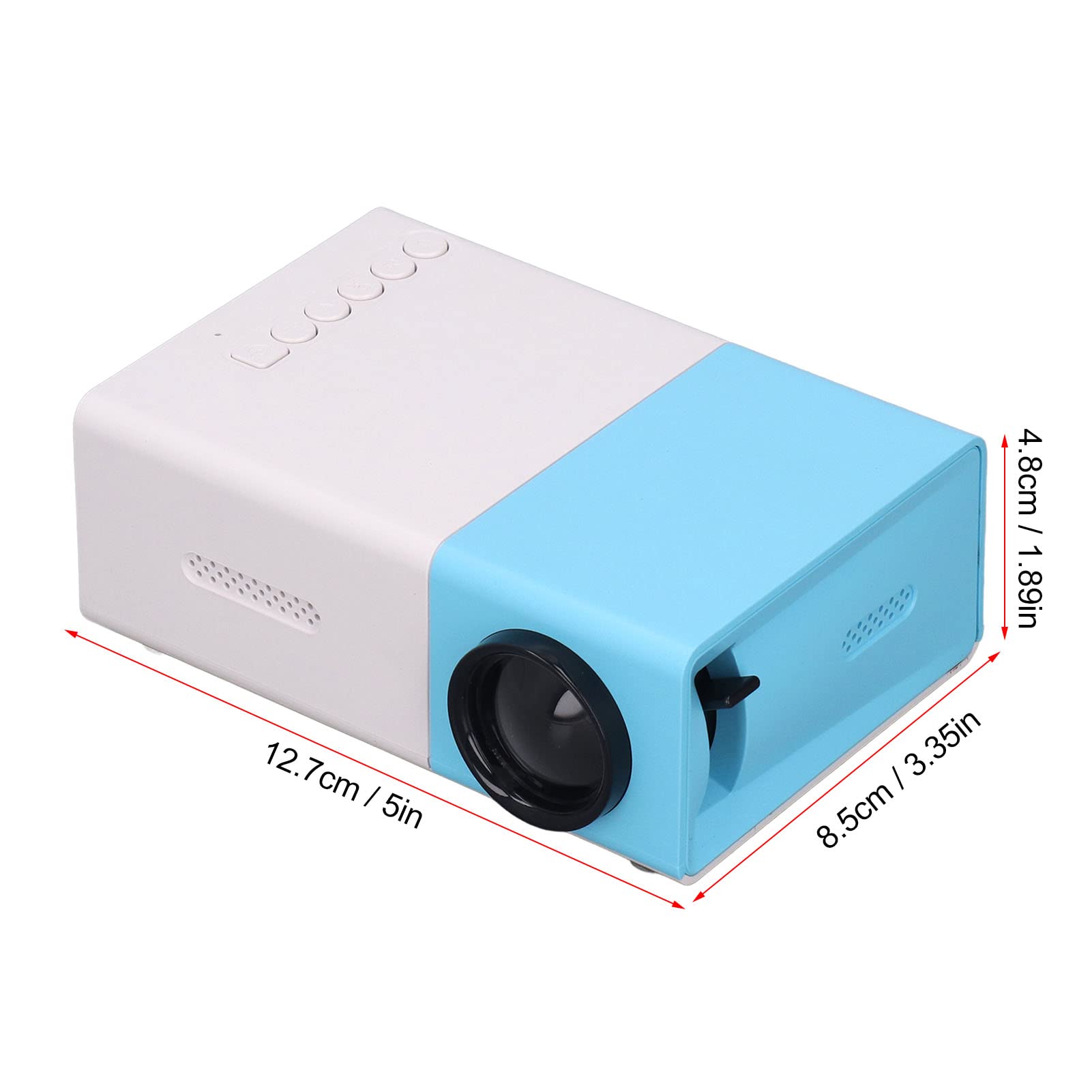 Asixxsix Mini Projector, 1080P HD Portable Movie Projector with Inbuilt Speaker, Multimedia Home Theater Video Projector Compatible with Laptop Phone Camera TV Box Game, Diffuse Reflection
