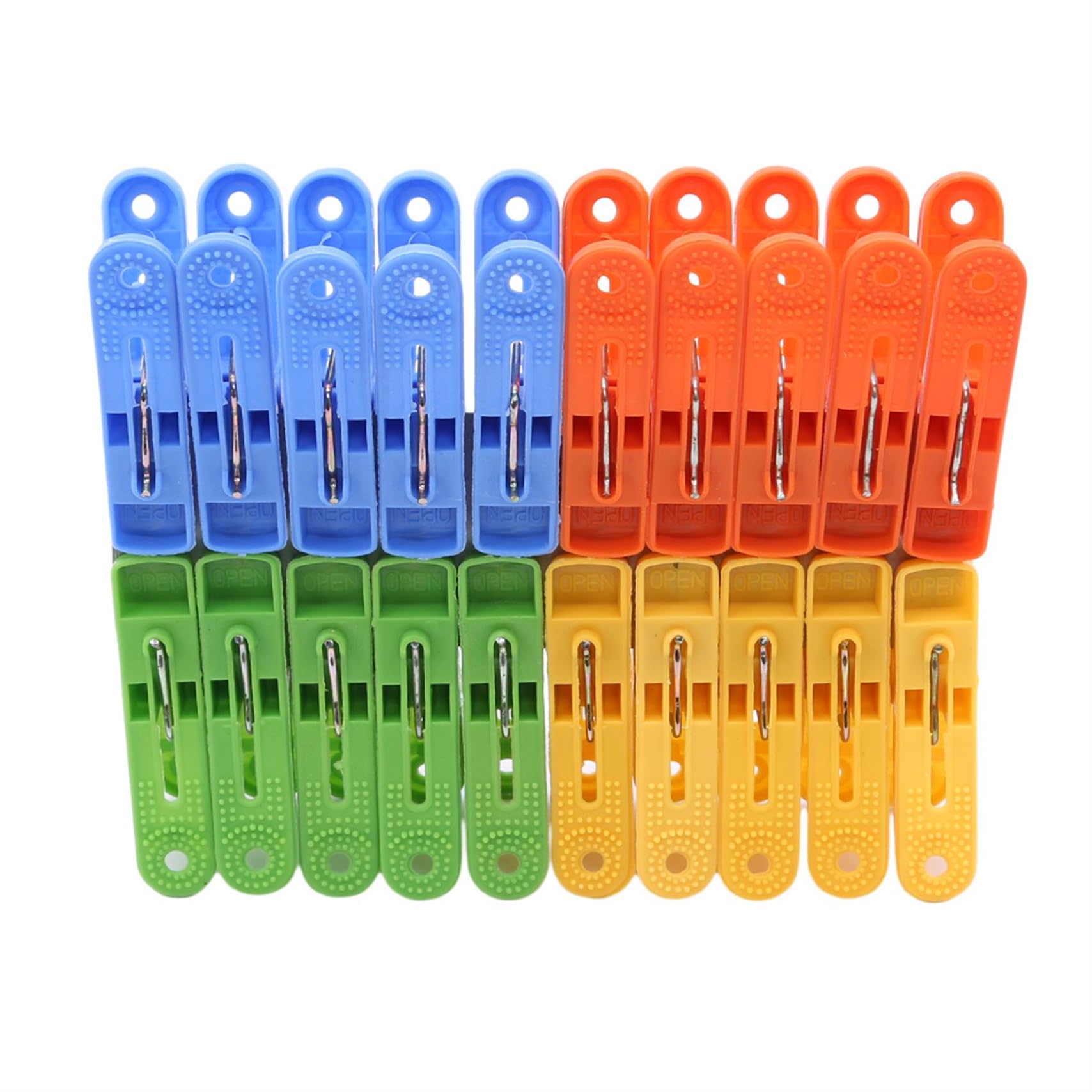 CHUXI 20Pcs Colorful Plastic Clothespins - Heavy Duty Laundry Clothes Pins Clips with Springs,Air-Drying Clothing Pin Set