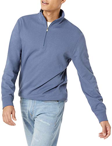 Amazon Essentials Men's Lightweight French Terry Quarter-Zip Mock Neck Sweatshirt, Indigo, X-Large