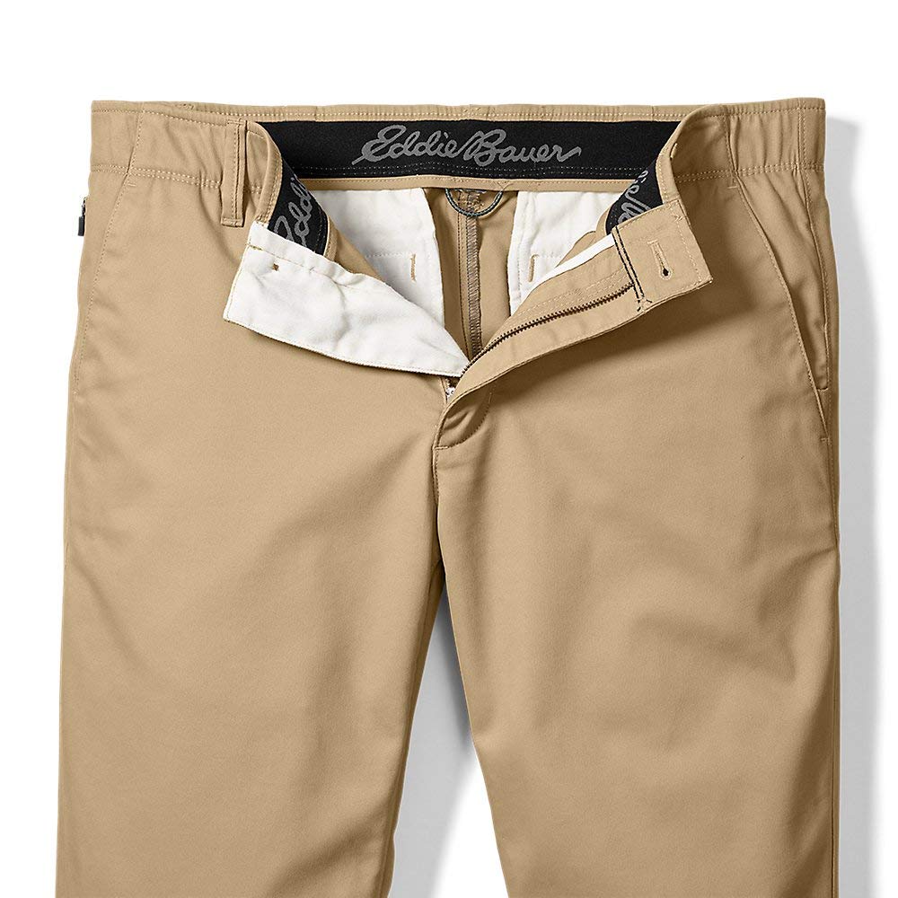 Eddie Bauer Men's Flex Wrinkle-Resistant Sport Chinos - Classic, Saddle, 36W x 32L