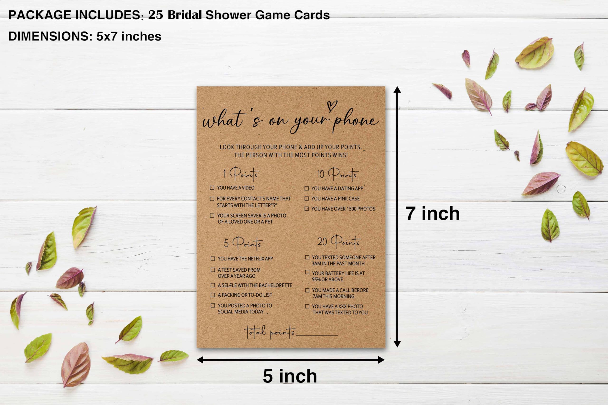 HEZNZXQ Rustic Kraft Wedding Games, Minimalist Bridal Shower Games, Engagement/Bachelorette Party Decorations, 5" x 7" Double-Sided Games Cards(25 Pack)-A01