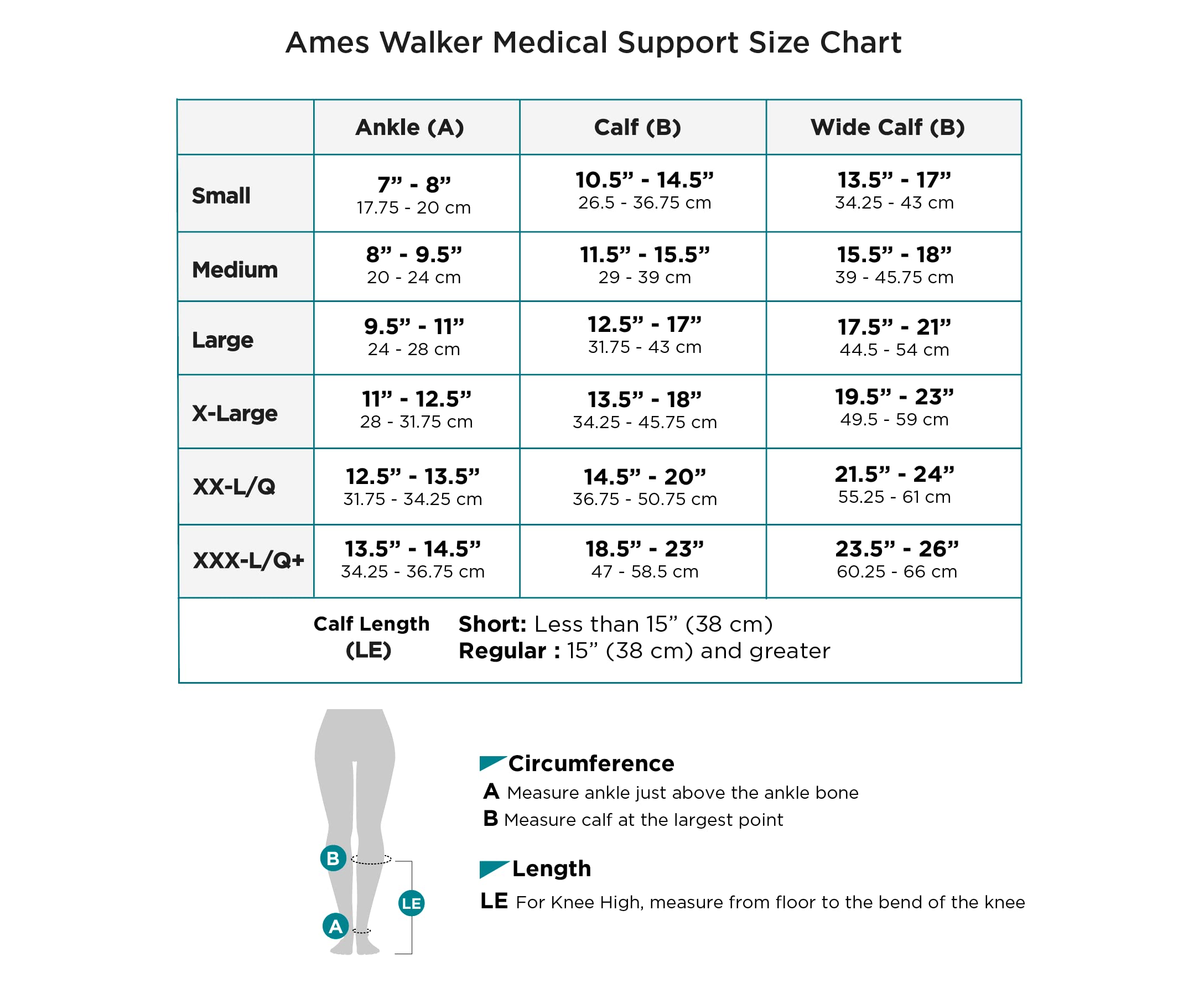 Ames Walker AW Style 200 Medical Support Closed Toe 20-30 mmHg Firm Compression Knee High Stockings Beige Medium Wide