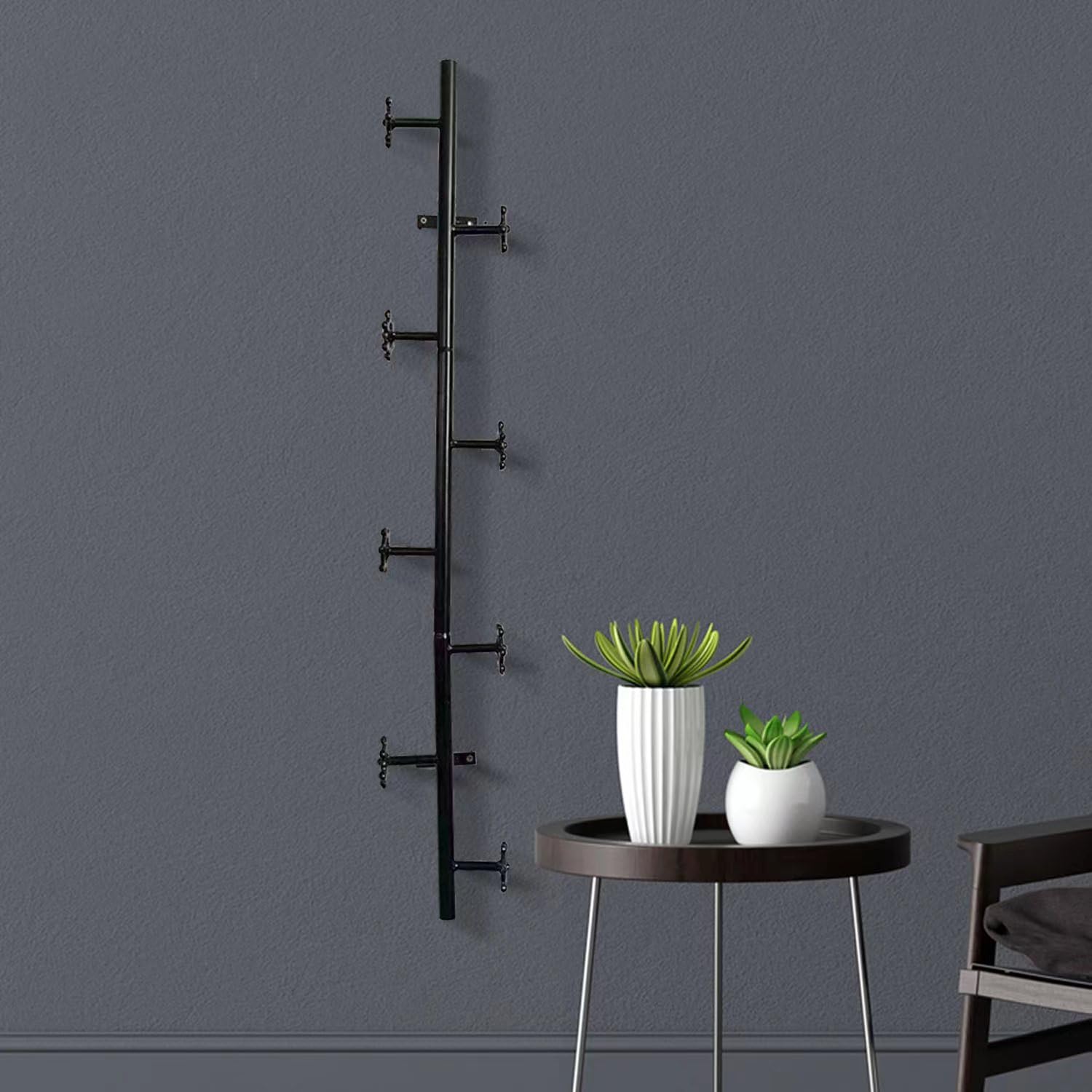 changqing Vertical Faucet Coat Rack Wall Mounted 35 Inch, Metal Rotatable Vertical Hat Rack for Wall, Modern Wall Coat Tree for Hats, Jackets, Bags, Entryway Bedroom
