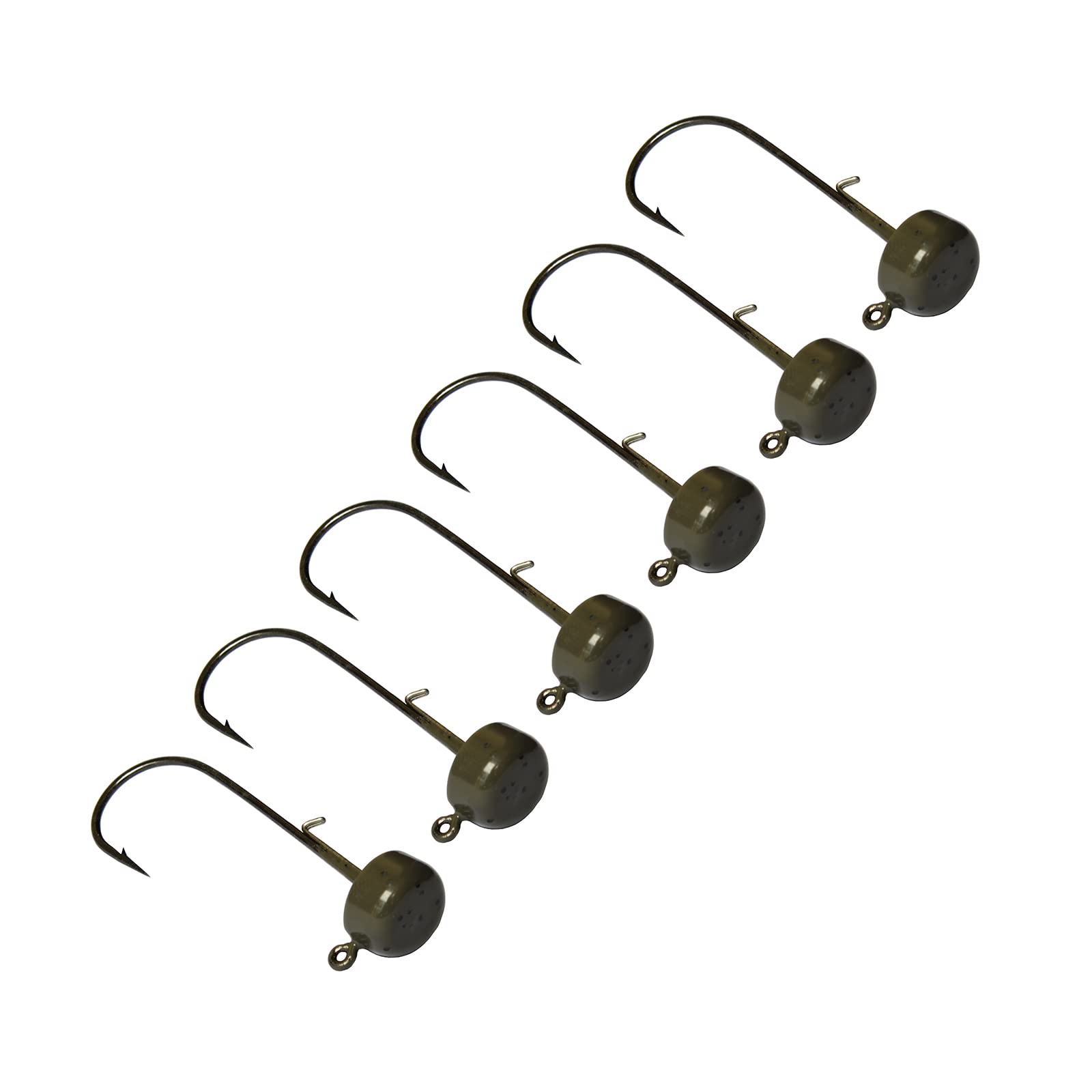 Alichino 1/15oz 1# Hook,6 pcs greenpumpkin Tungsten Mushroom jig Head,Tungsten jig Head for bass