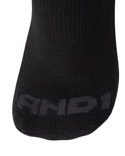 AND1 Men's Socks - Athletic Cushion Low Cut Socks (12 Pack), Size 6-12.5, Black