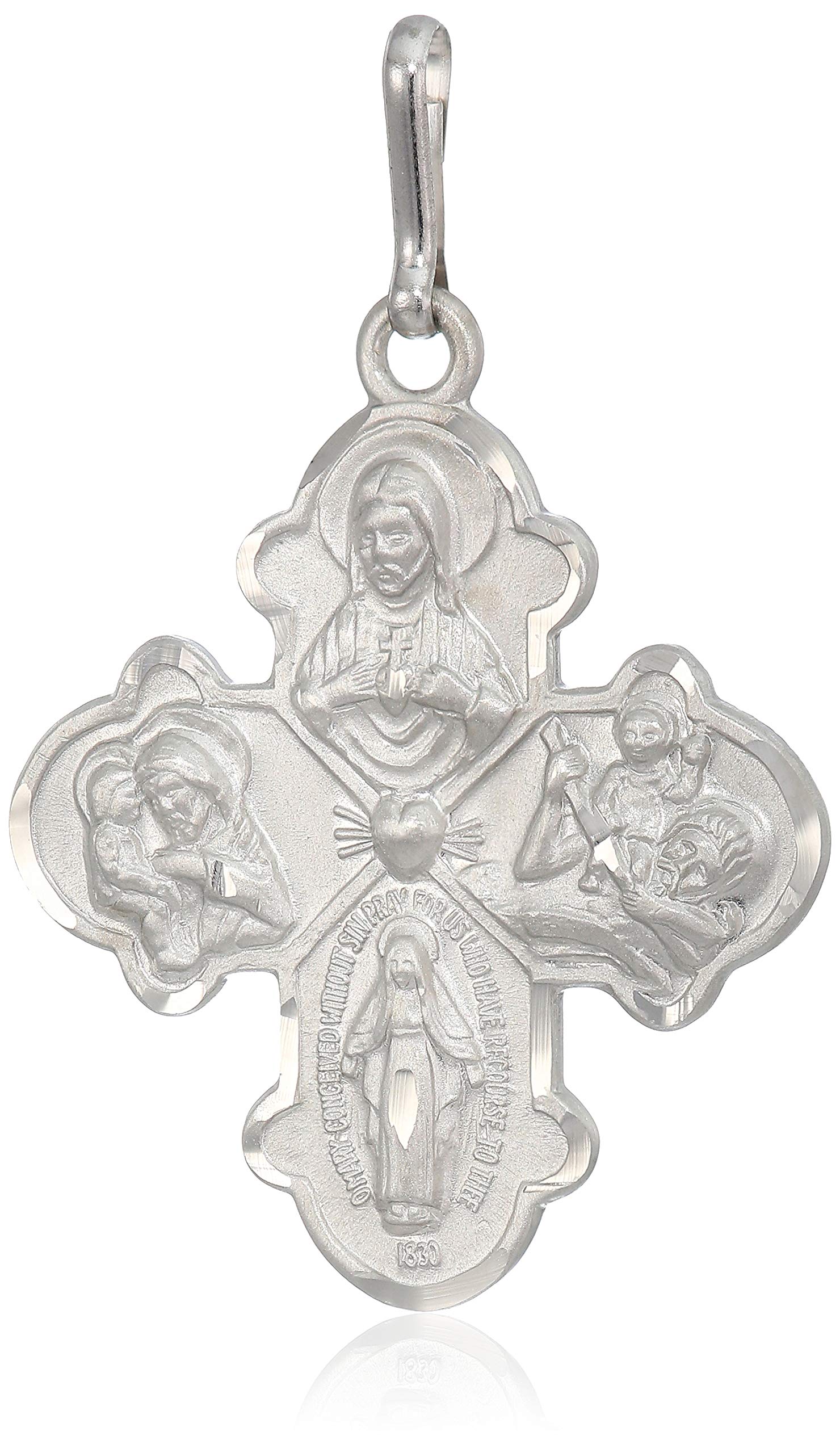 Alex and Ani Divine Guides Women's Four Way Cross Medal Charm for Bracelets, .925 Sterling Silver, Large