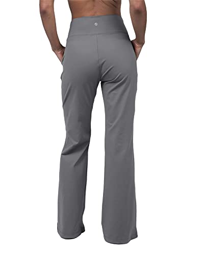 Aurgelmir Womens High Waisted Flare Yoga Pants Wide Leg Active Bootcut Leggings Grey
