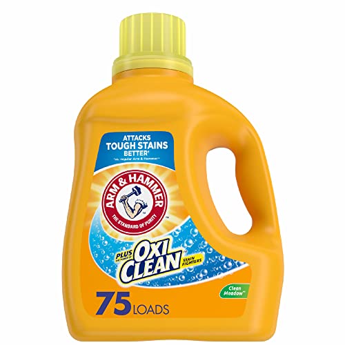 Arm & Hammer Plus OxiClean Clean Meadow, 75 Loads Liquid Laundry Detergent, 118.1 Fl oz