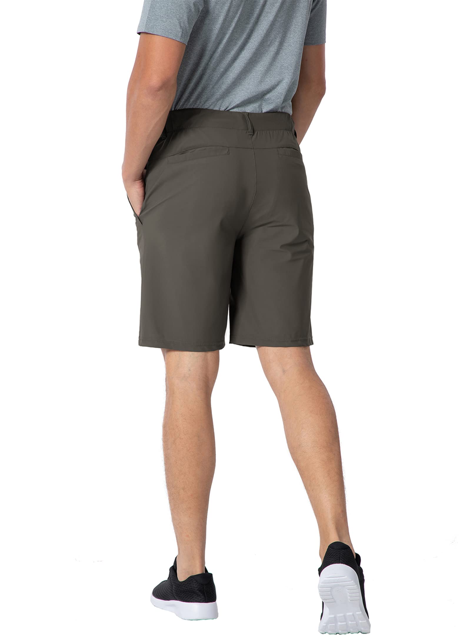 BASUDAM Men's Golf Shorts Cool Summer Nylon Stretch Classic-Fit Coffee 40