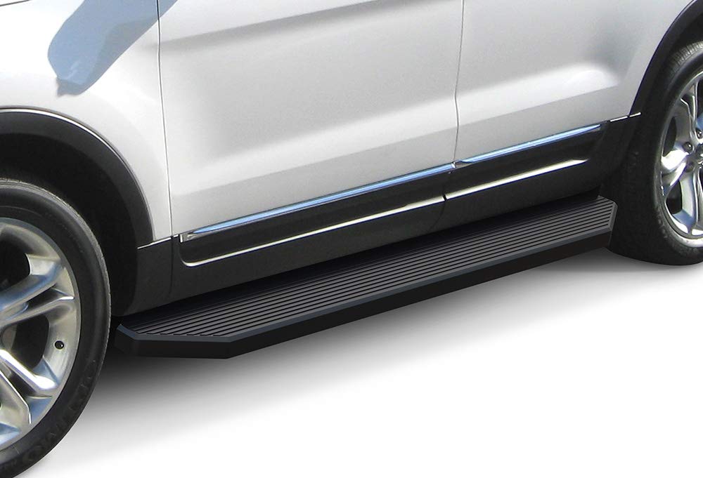 APS 6-inch Aluminum (Black Powder Coated Flat Style) Running Boards Nerf Bars Side Steps Compatible with Ford Explorer 2011-2019 4-Door