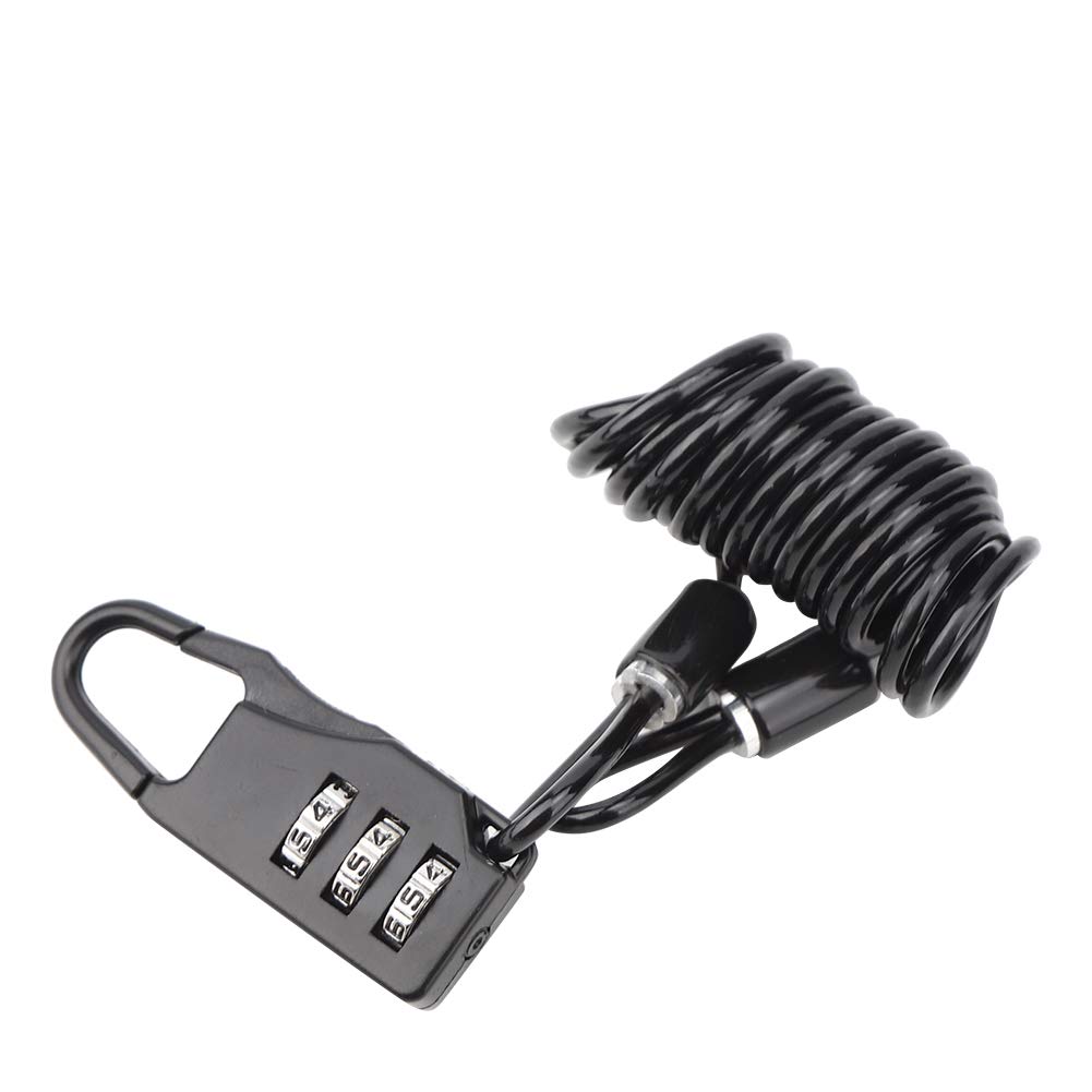 Beaswhca Mountain Bike Helmet Portable Motorcycle Mountain Bike Steel Cable Three Digit Combination Lock Security Anti-Theft
