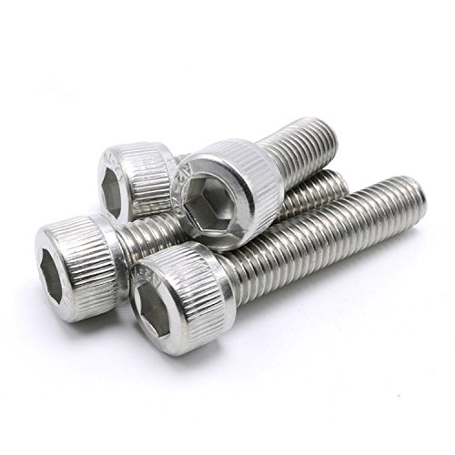 M8 x 10mm Hex Socket Head Cap Screws,Pack 10-Piece,Stainless Steel,Full Thread,Metric,Knuled Head