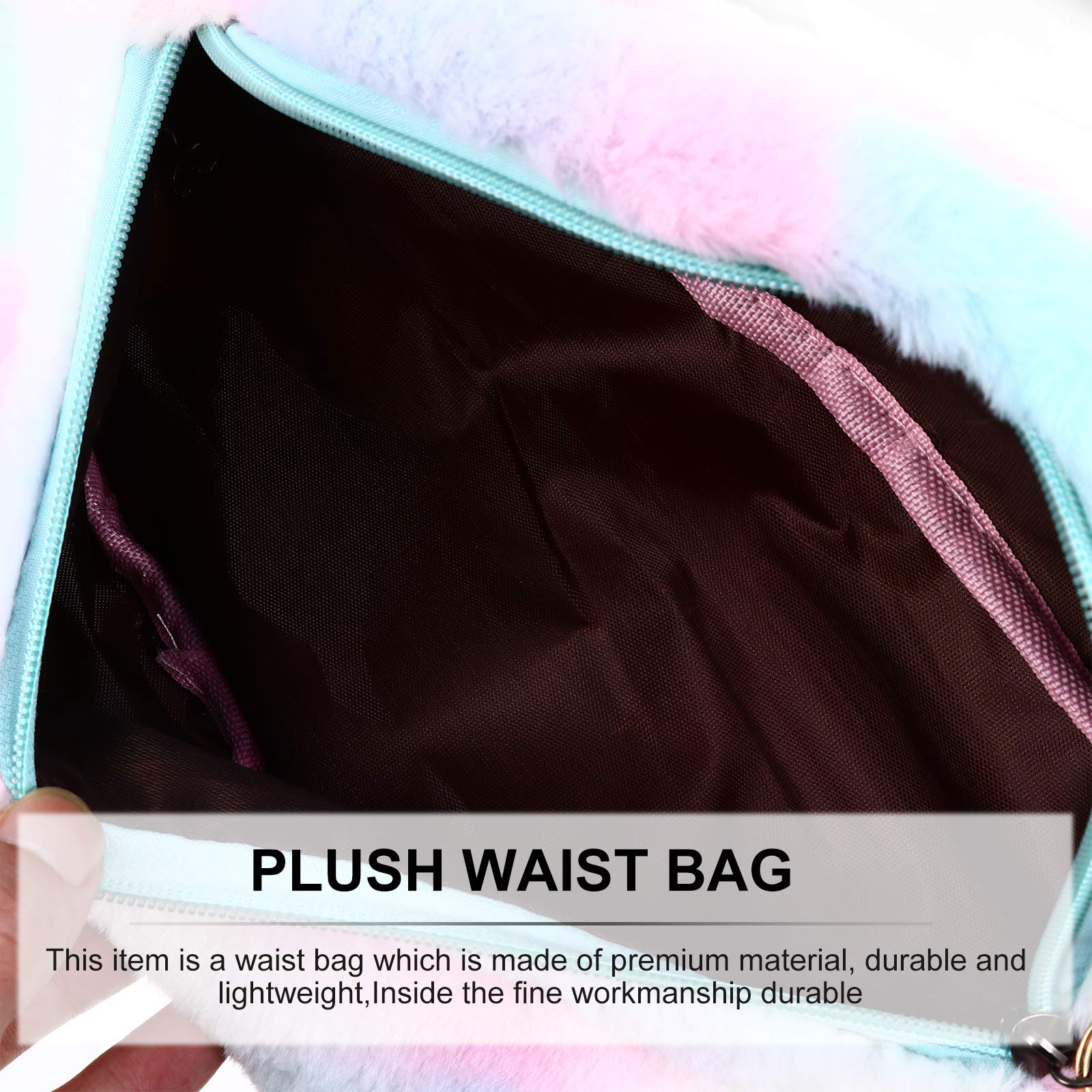 Amosfun 1Pc Outdoor Plush Bag Multifunction Phone Waist Bag Colorful Phone Bag for Women