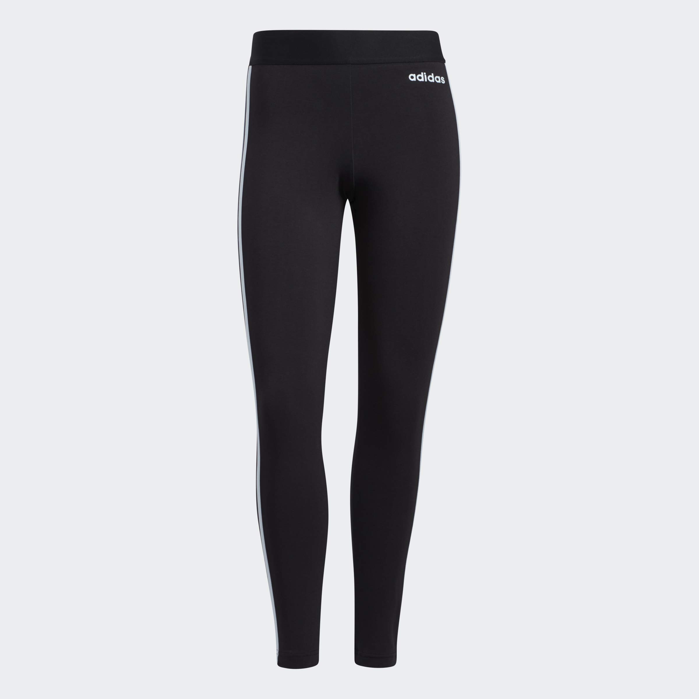 adidas Female Essentials 3-Stripes Tights, Black/Sky Tint,XL