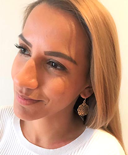 ALLISON ROSE ATELIER – Boho Dangle Earrings – Worn Gold Plating with Medallion Filigree Design. Lightweight Bohemian Drop Earrings for Women.