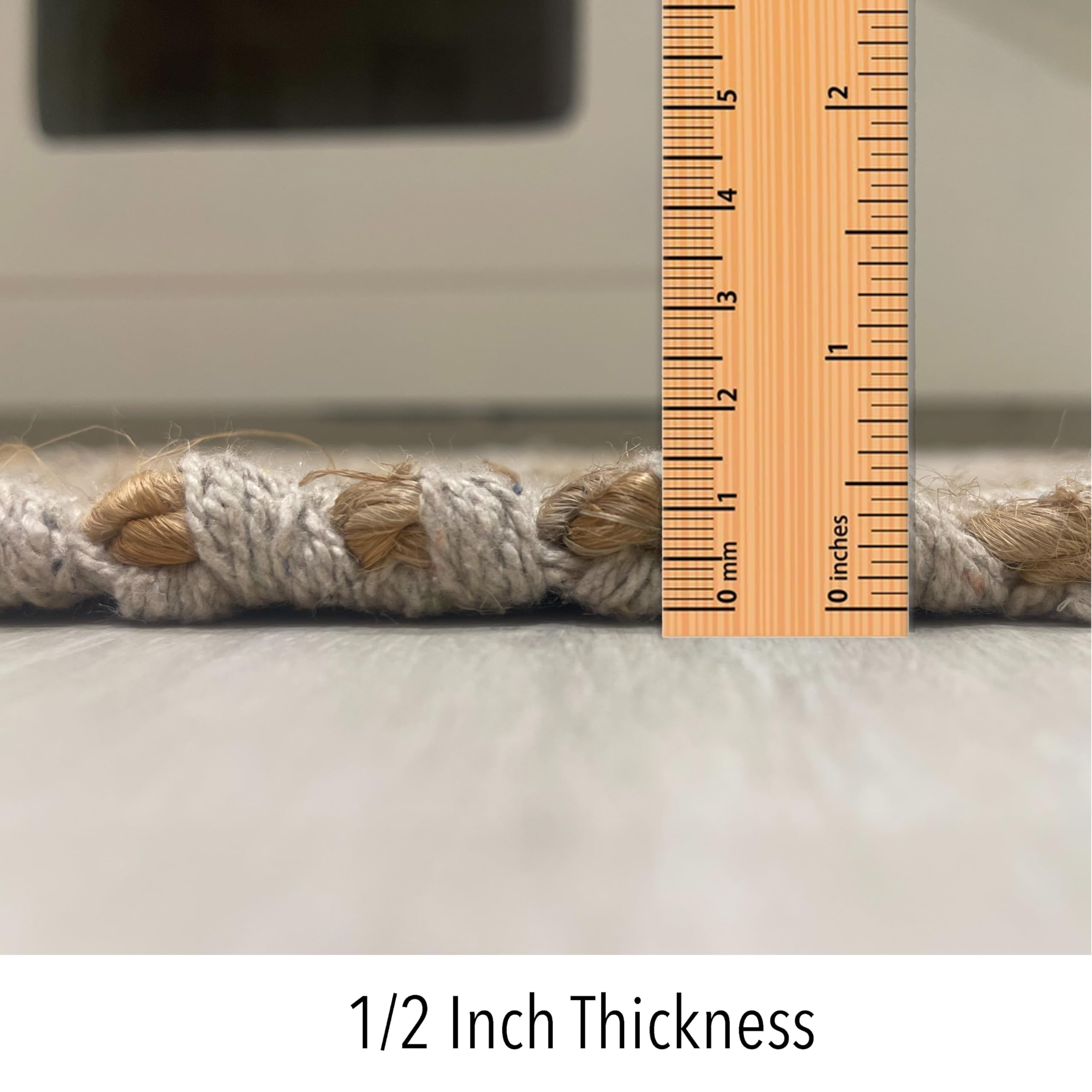 Chardin home Jute Rugs Collection- 2x5 Feet Jute Boucle Rug, Long, Boho, Rustic, Natural Jute/Sand Color, Hand Braided Runner Rug for Bedroom, Living Room, Kitchen and hallways