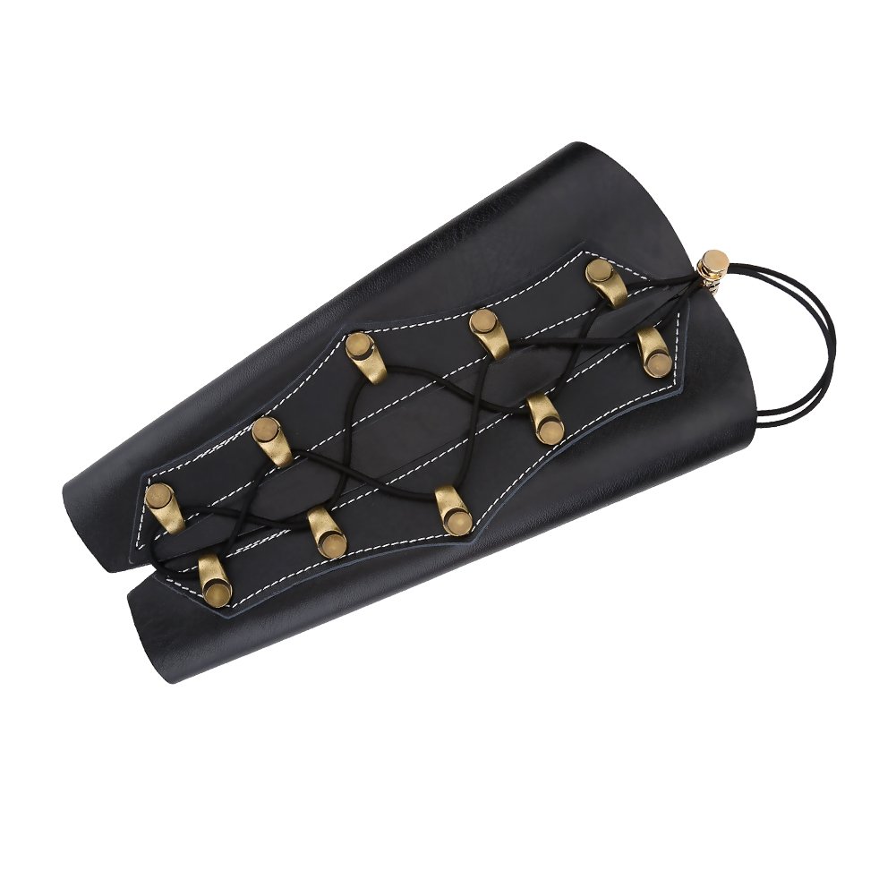 Archery Arm Guards PU Leather Archery Arm Guard Shooting Gear with Adjustable Straps for Bow Hunting Shooting (Black)