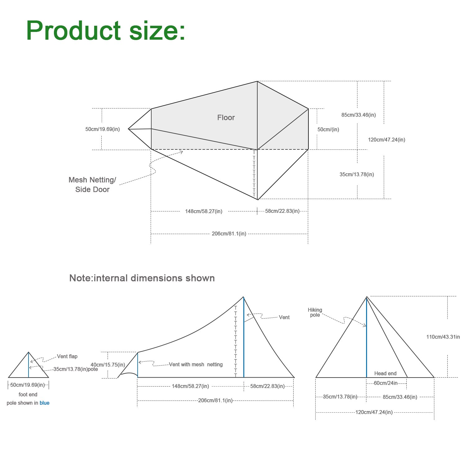 Andaker 1.6lb Ultralight Backpacking Tents One Person Man Hiking Single Camping Tent 15D Ultra-Thin Ripstop Nylon, Double-Side Silicone Coated(No Poles)