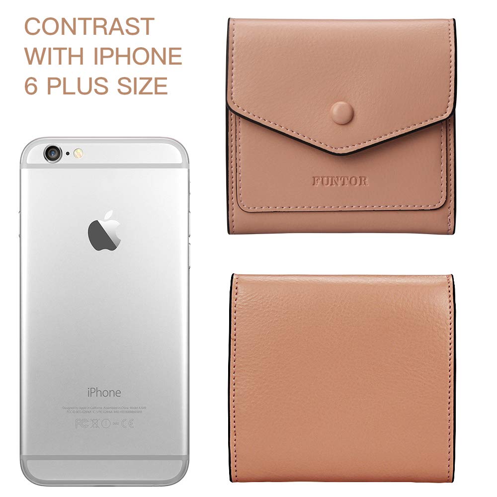 FT FUNTOR Small Leather Wallet for Women, Ladies Mini Wallet RFID Blocking Wallet for Women