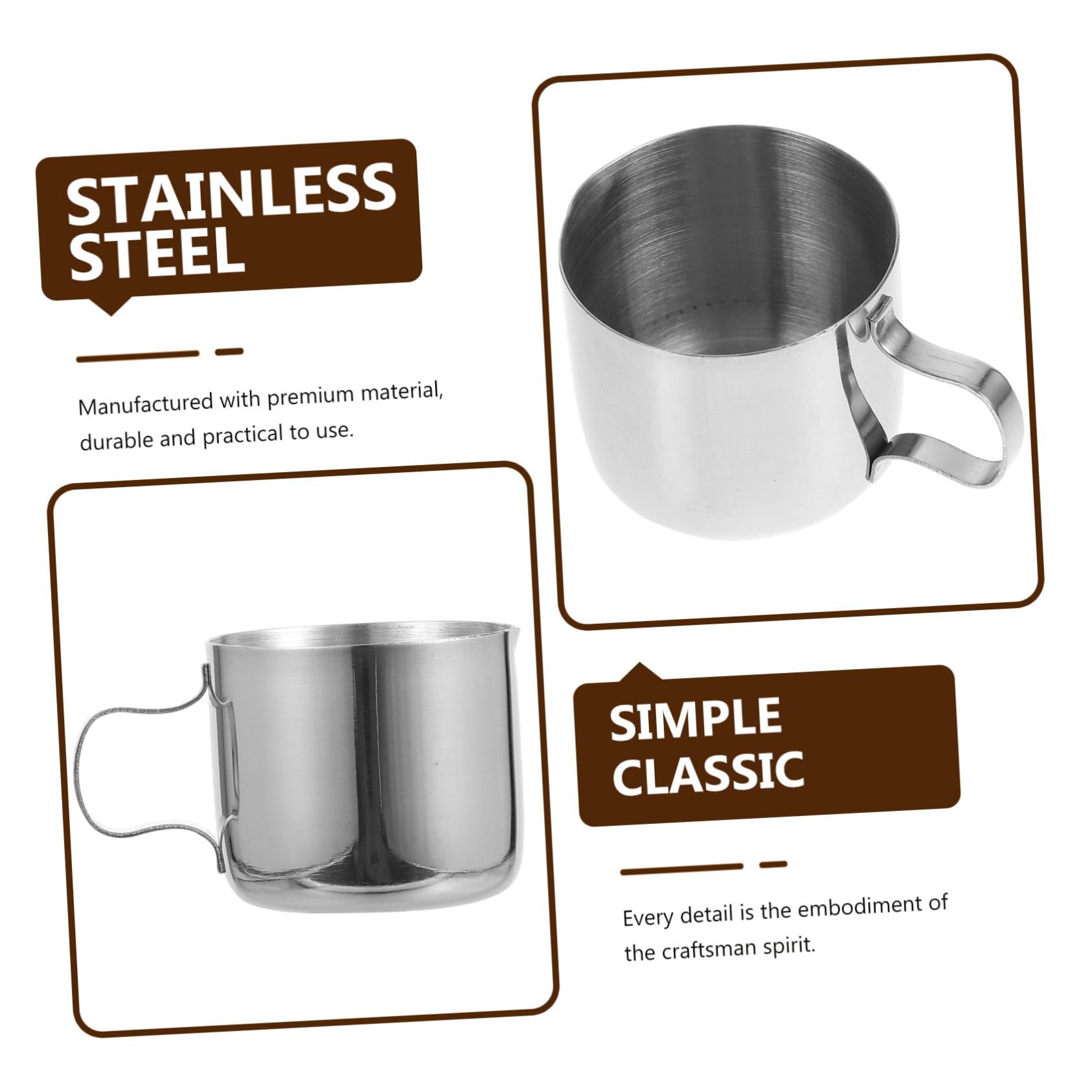 SHOWERORO 1pc Latte Coffee Cup Coffee Espresso Mini Coffee Pot Milk Frother Cup Espresso Steaming Pitchers Milk Frothing Cup Espresso Coffee Small Milk Cup Milk Tea Stainless Steel
