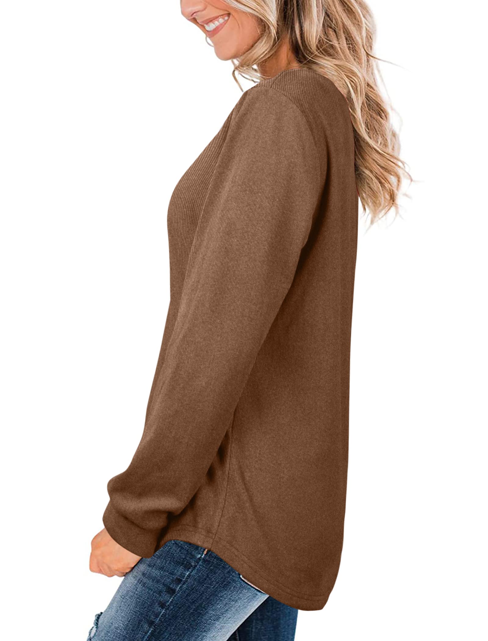 Aokosor Fall Clothes for Women 2023 Long Sleeve Crewneck Tunic Tops Black Winter M